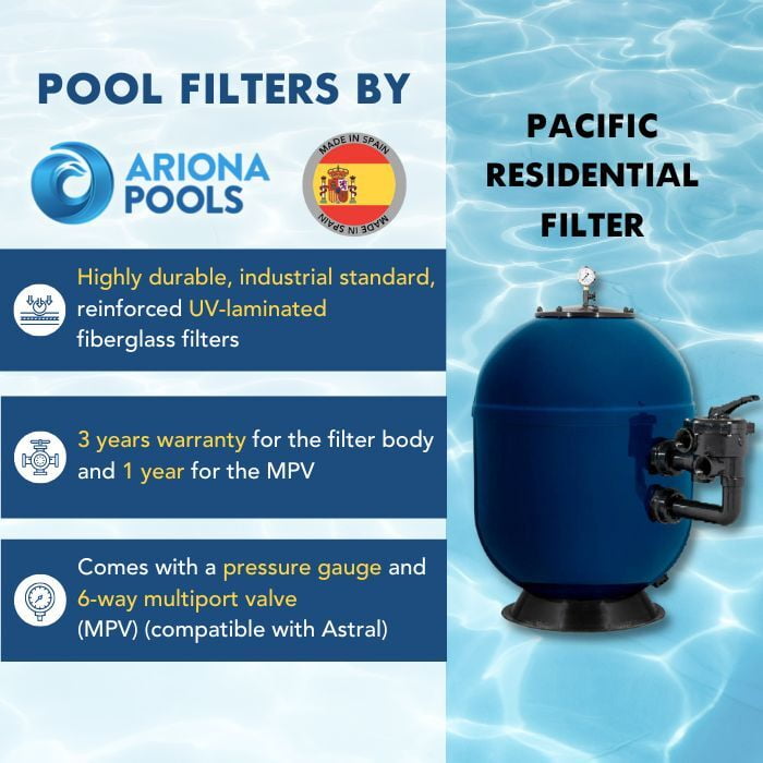 Pacific Side-Mounted Sand Filter | 750 mm | Pool Store