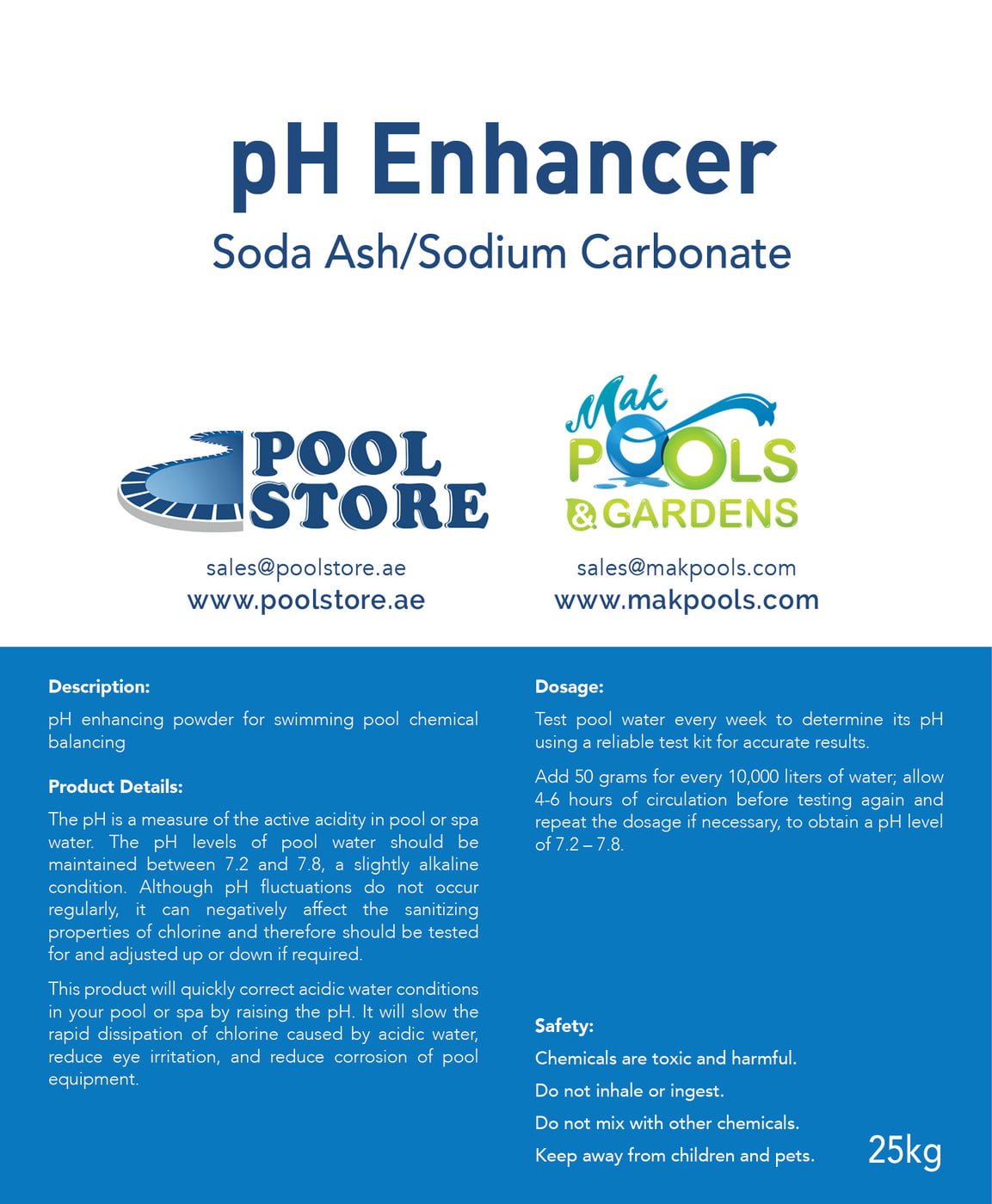 pH Enhancer - 25kg- Pool Chemicals - PoolStore.ae