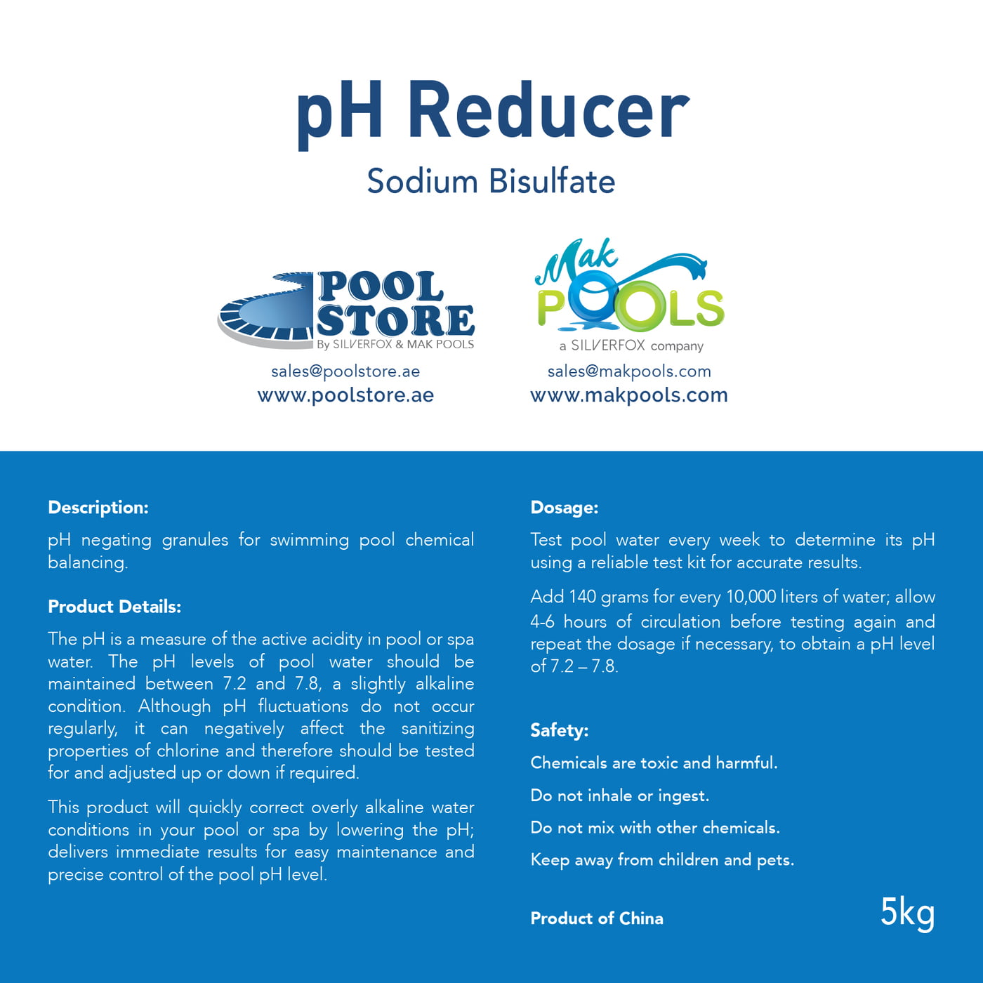 High-Quality Swimming Pool pH Reducer