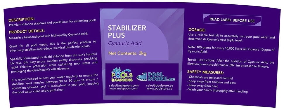 Stabilizer Plus - Swimming Pool Chemical - PoolStore.ae